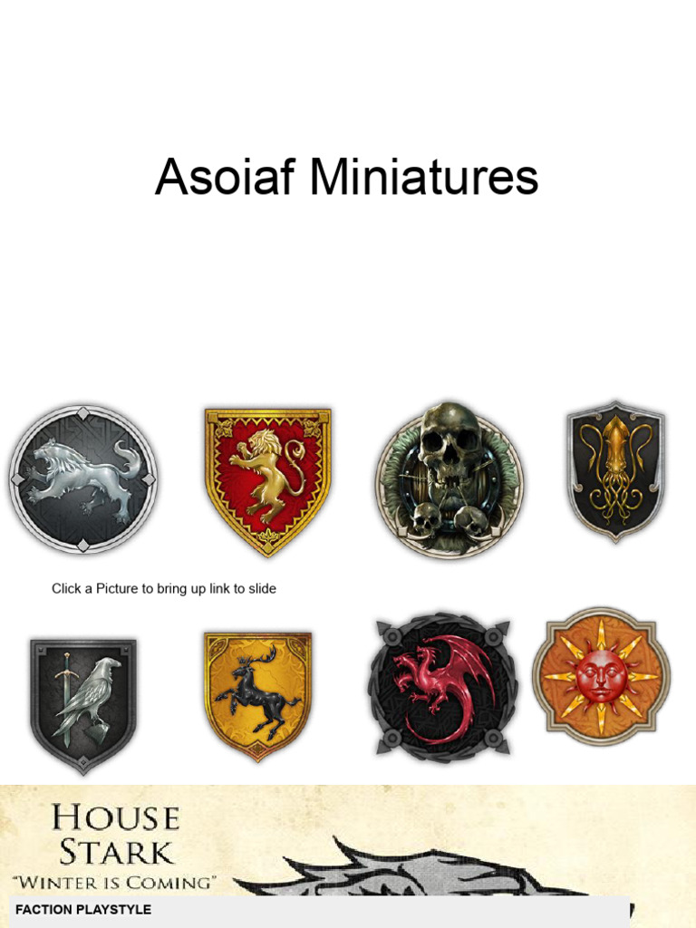 Asoiaf Miniatures | PDF | A Song Of Ice And Fire | Fictional Nobility