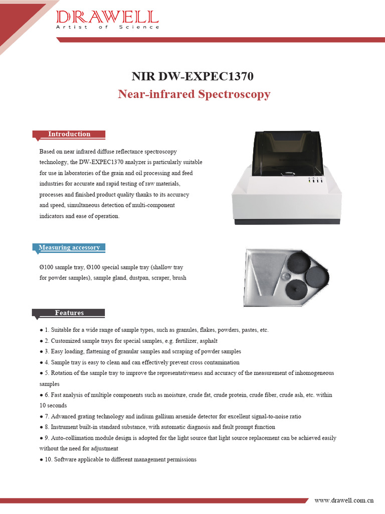 NIR DW-EXPEC1370 Analyzer Overview | PDF | Scientific Techniques ...