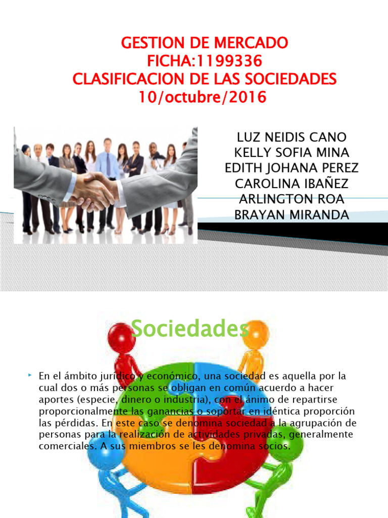 Clasificacion de Las Sociedades PDF | PDF | Sociedad | Sociedad de responsabilidad limitada