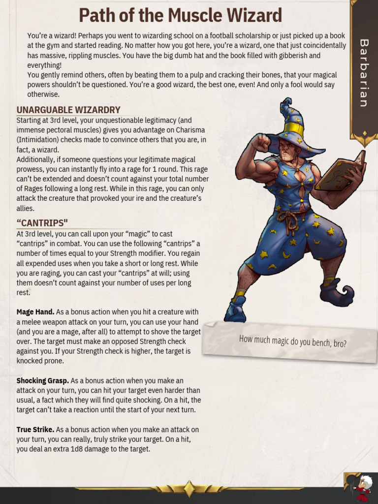 Path of The Muscle Wizard | PDF | Magician (Fantasy)