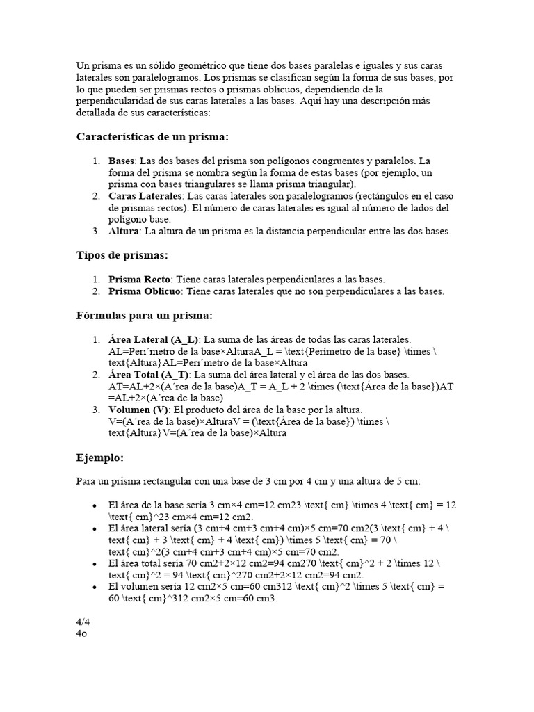 Un Prisma Es Un Sólido Geométrico Que Tiene Dos Bases Paralelas e ...