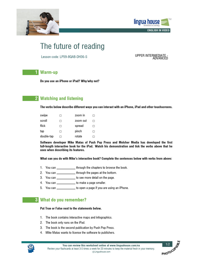 The Future of Reading | PDF | I Pad