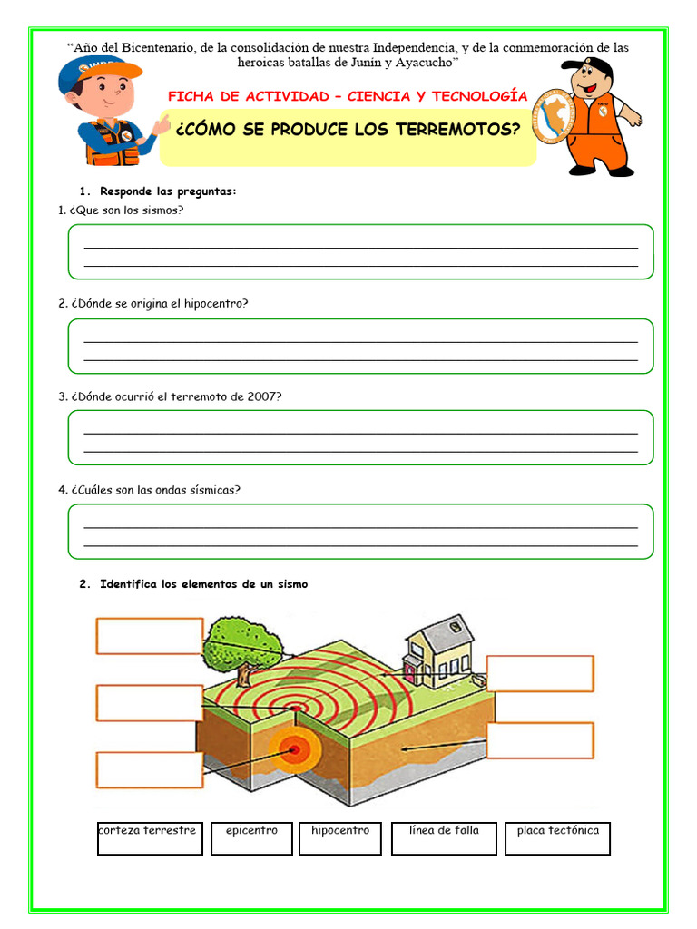 Ficha-Viern - Cyt-Cómo Se Produce Los Terremotos | PDF | Ciencia y matemáticas | Libros para ...
