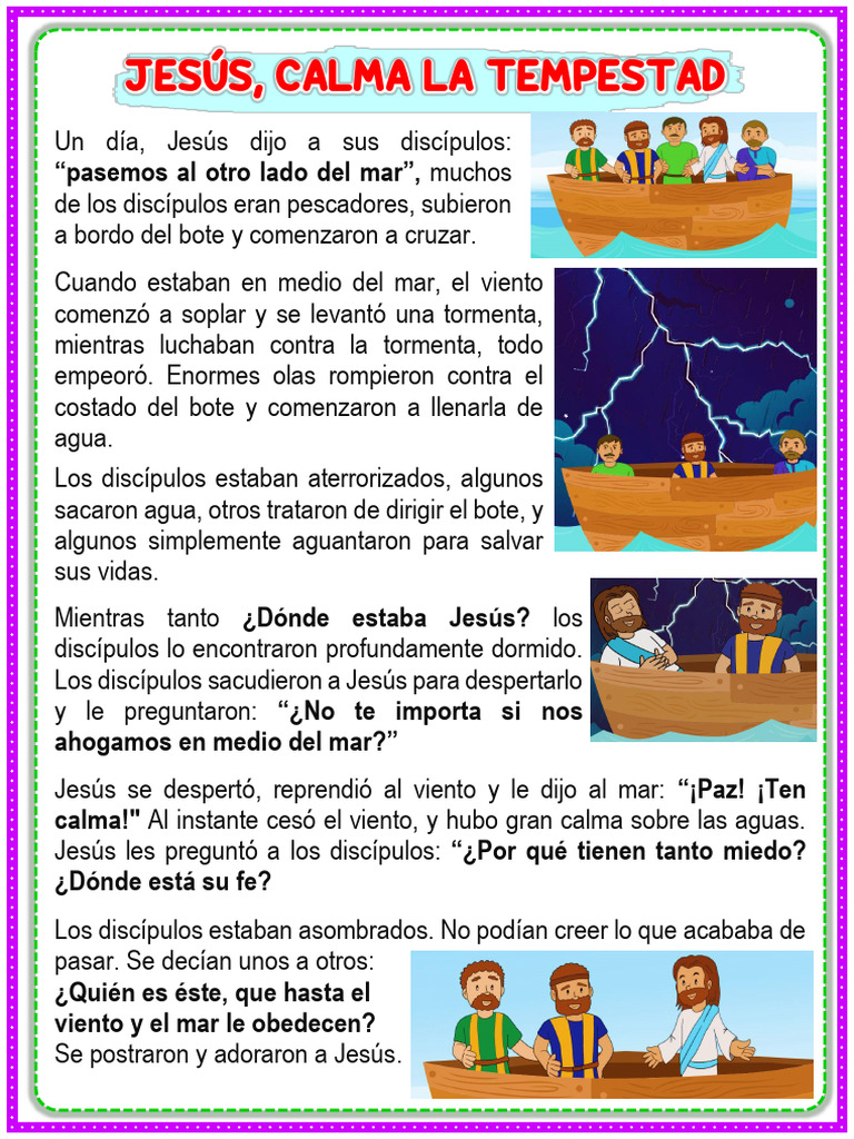 Ficha Jesús Calma La Tempestad | PDF