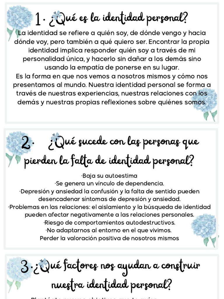 ¿Qué Es La Identidad Personal? | PDF