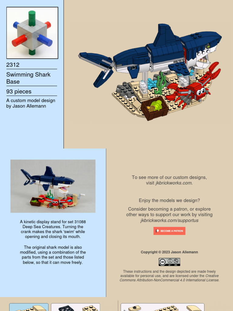 2312 Swimming Shark Base 93 Pieces: A Custom Model Design by Jason ...