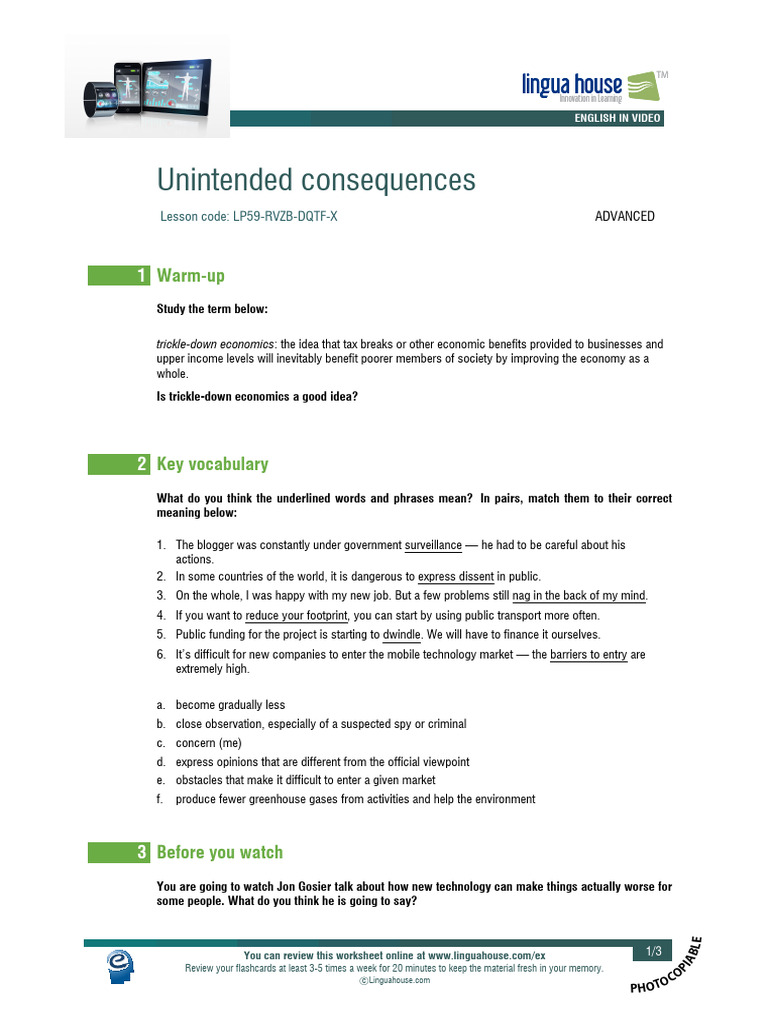 Unintended Consequences | PDF | Innovation | English Language