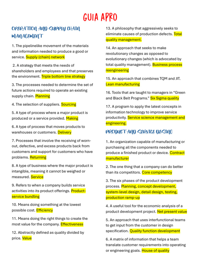 Guia Parcial Apro | PDF | Lean Manufacturing | Inventory