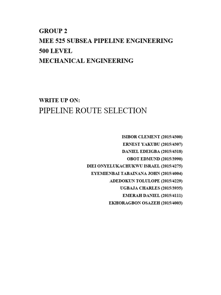 Subsea Pipeline Route Selection Guide | PDF | Geotechnical Engineering ...