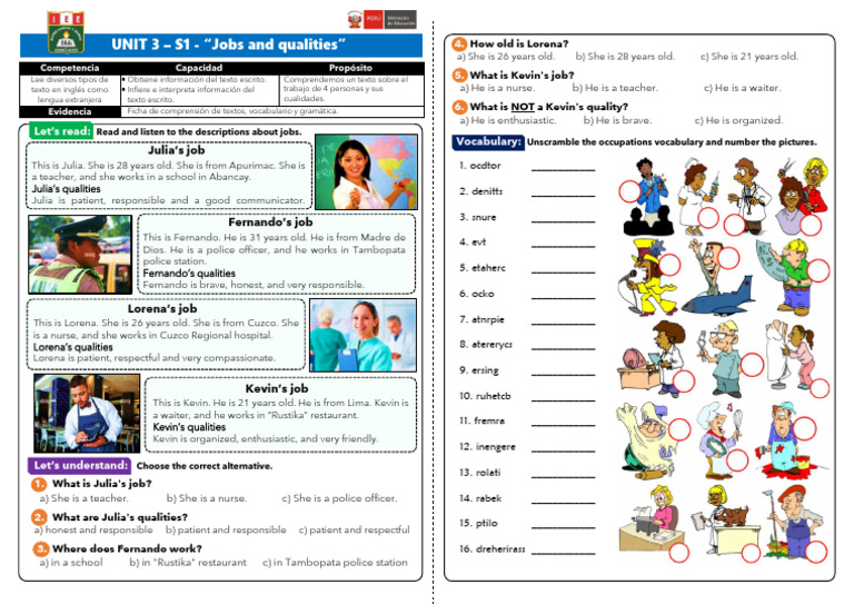 UNIT 3 - READING 1 - CICLO VII - 2024-5to | PDF | Public Services | Health Sciences