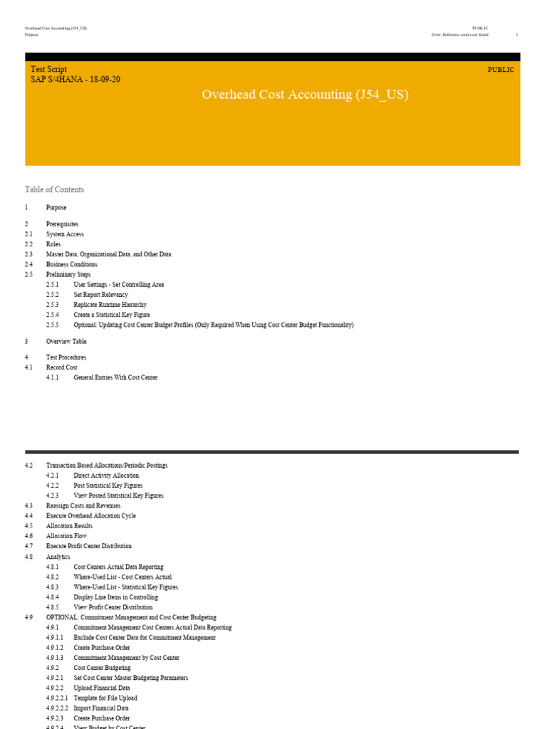 j54 S4hana2020 BPD en Us | PDF | Debits And Credits | Cost Accounting