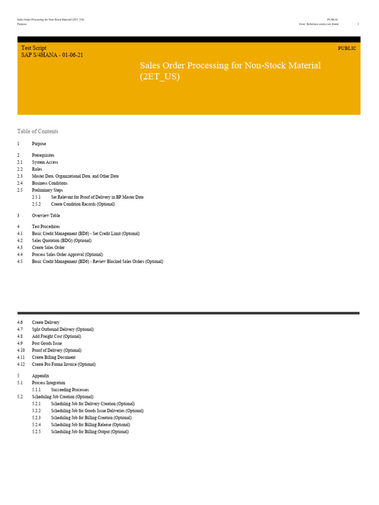 2et S4hana2020 BPD en Us | PDF | Pro Forma | Business Process