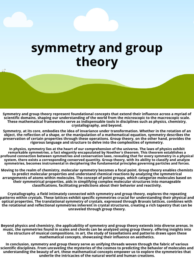 Symmetry And Group Theory Pdf Symmetry Group Theory