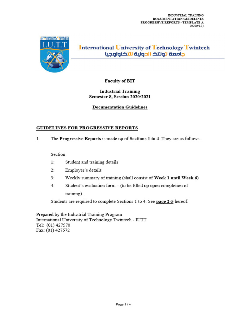 Industrial Training Report Guide | PDF | Business