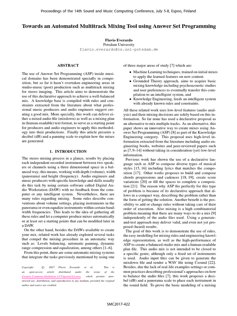 SMC17 p422 | PDF | Decibel | Sound Technology