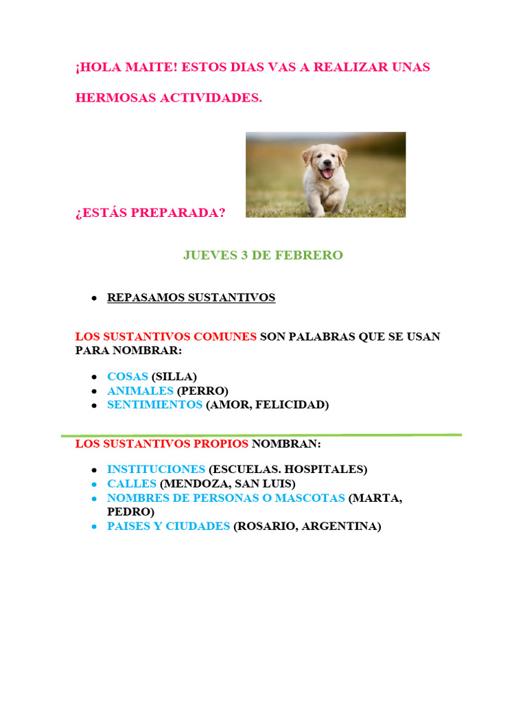 ACTIVDADES VERBOS.SUSTANTIVOS.ORACIONES.COMP TEXTO | PDF