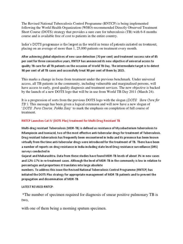 RNTCP's New TB Treatment Strategies | PDF | Tuberculosis | Health Care