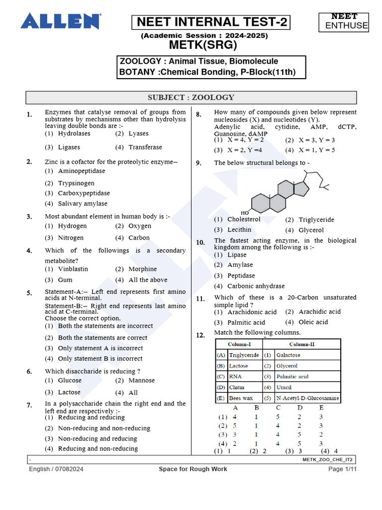 METK - ZOO - CHE - IT2-Allen - 18 PRINT | PDF | Epithelium | Silicate