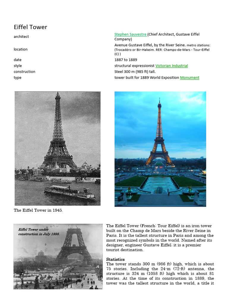 EIFFEL TOWER - Revsd PRNT | PDF EIFFEL TOWER - Revsd PRNT | PDF