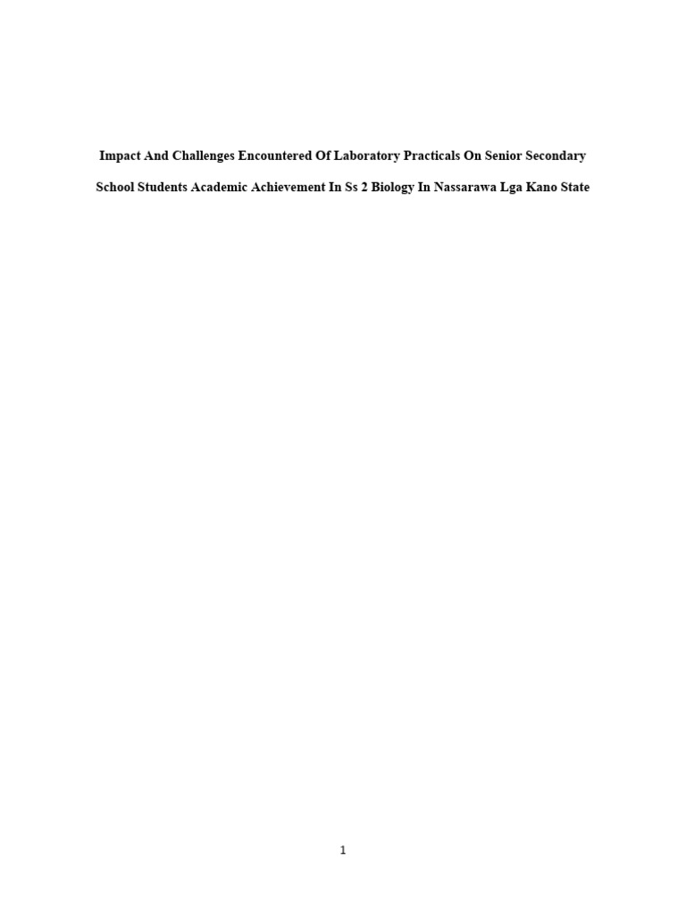 Laboratory Practicals - Chapter 1,2&3 | PDF | Learning | Teachers