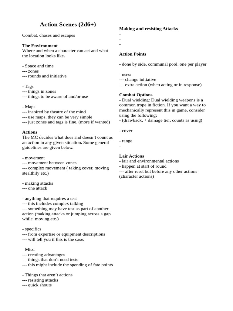 Action Scenes Guide for RPGs | PDF | Gaming