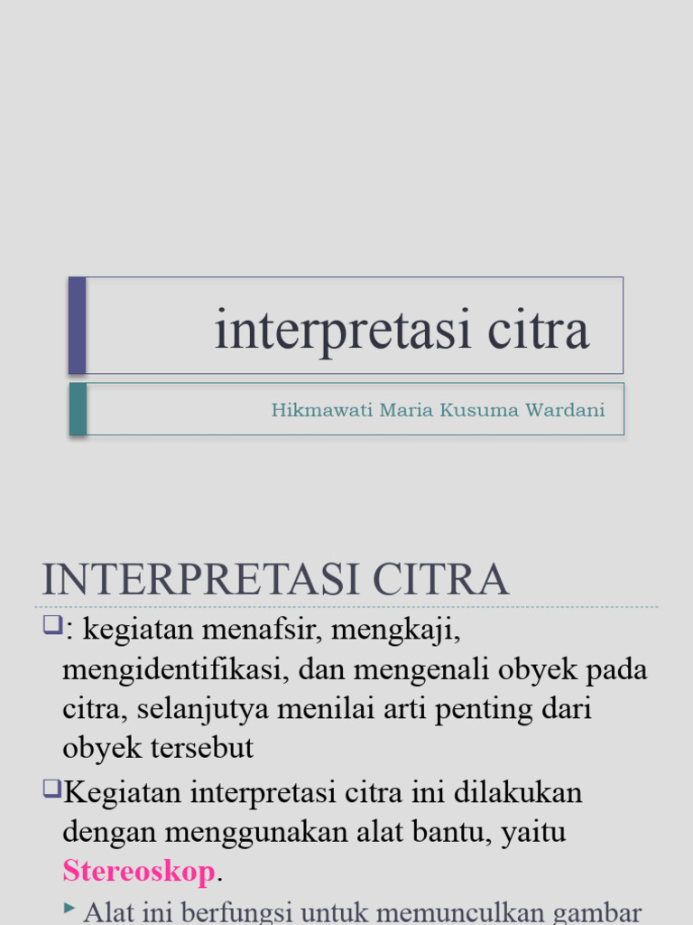 Interpretasi Citra | PDF