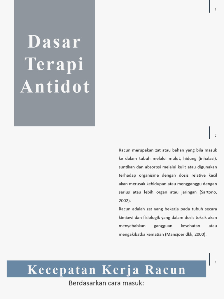 Terapi Antidot: Strategi dan Mekanisme | PDF