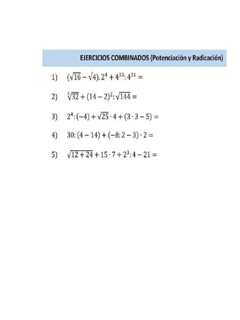 Operacions Combinadas 7 | PDF