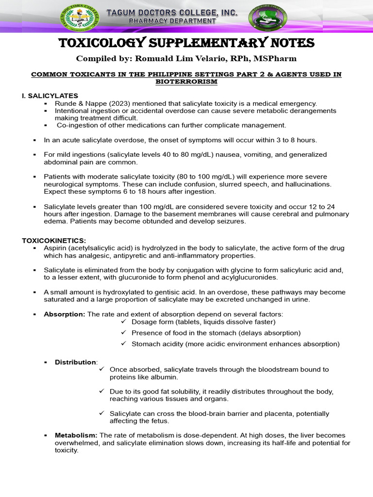 Toxicology Supplementary Notes Finals | PDF | Opioid | Naloxone