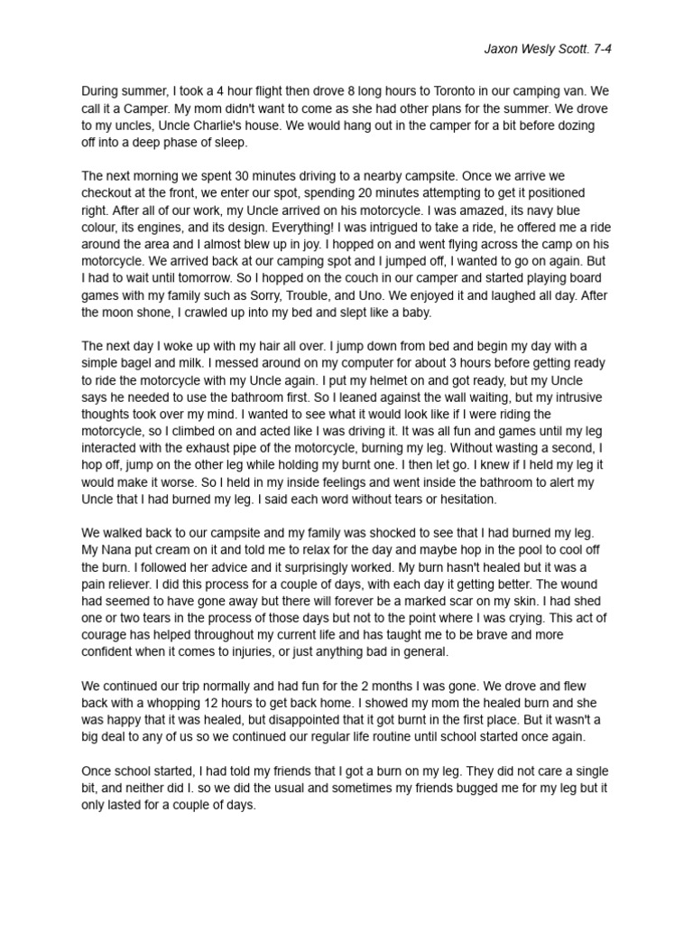 Jaxon Scott - PART A - WRITING - ELA Final Exam | PDF