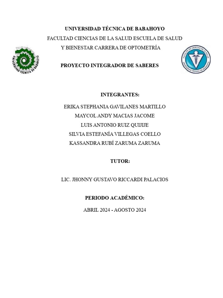 Proyecto de 5to Final Terminado.-1 | PDF | Ojo humano | Miopía