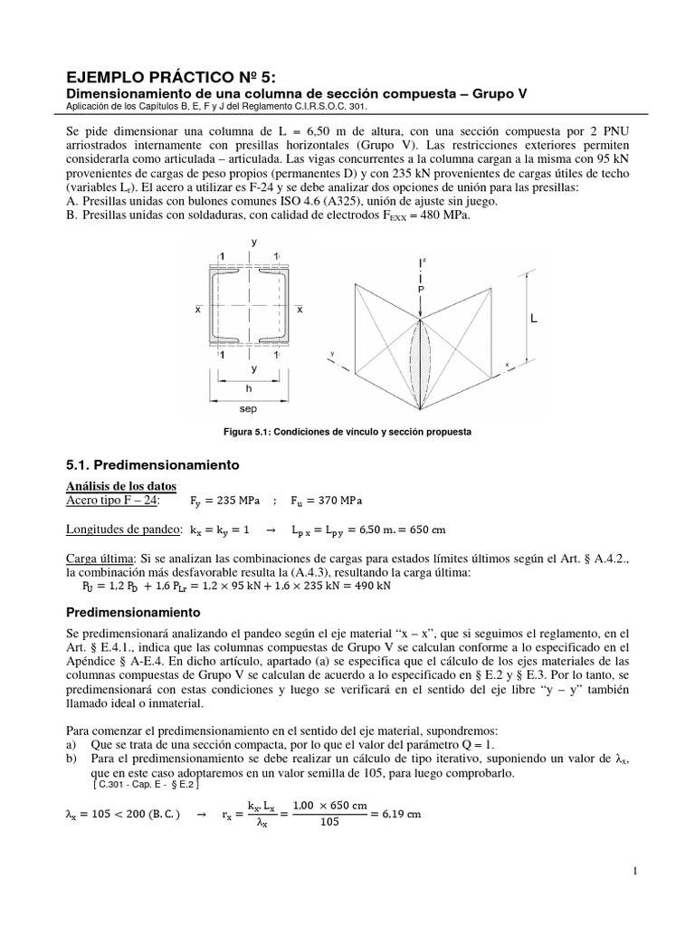 Dimensionamiento de Columnas en V Metálicas | PDF | Pandeo | Mecánica