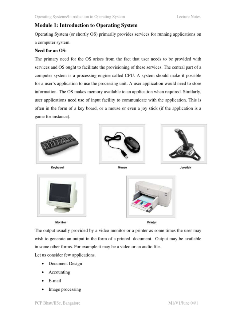 Operating Systems Introduction To Operat | PDF | Operating System | Input/Output