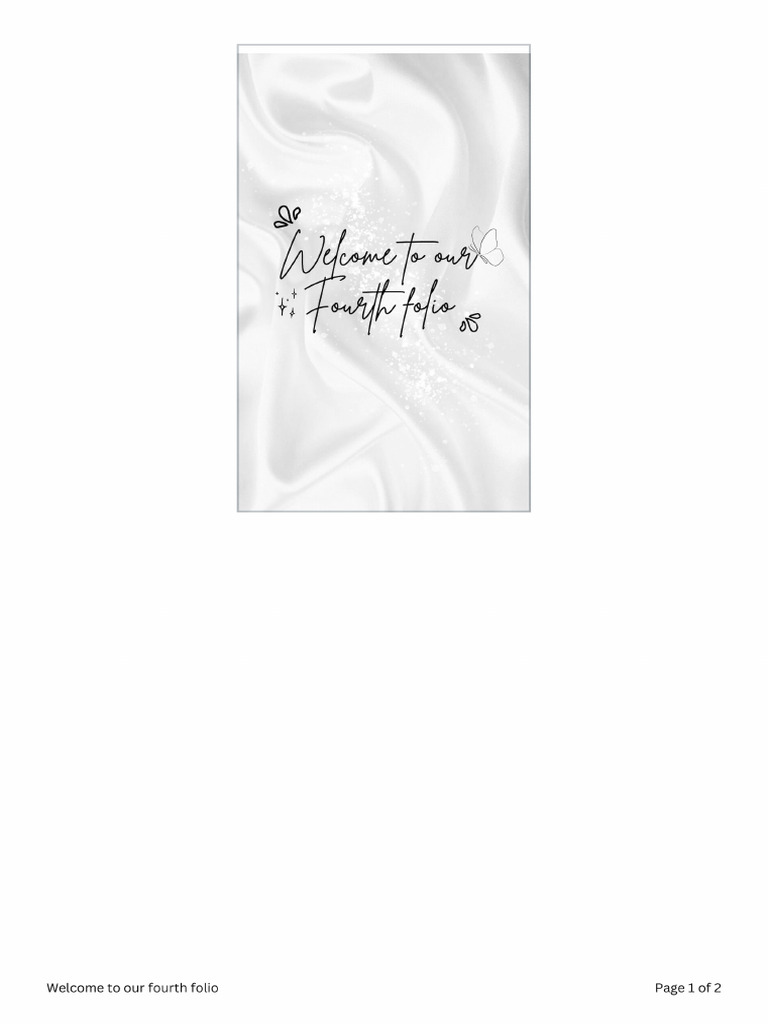 Welcome To Our Fourth Folio | PDF