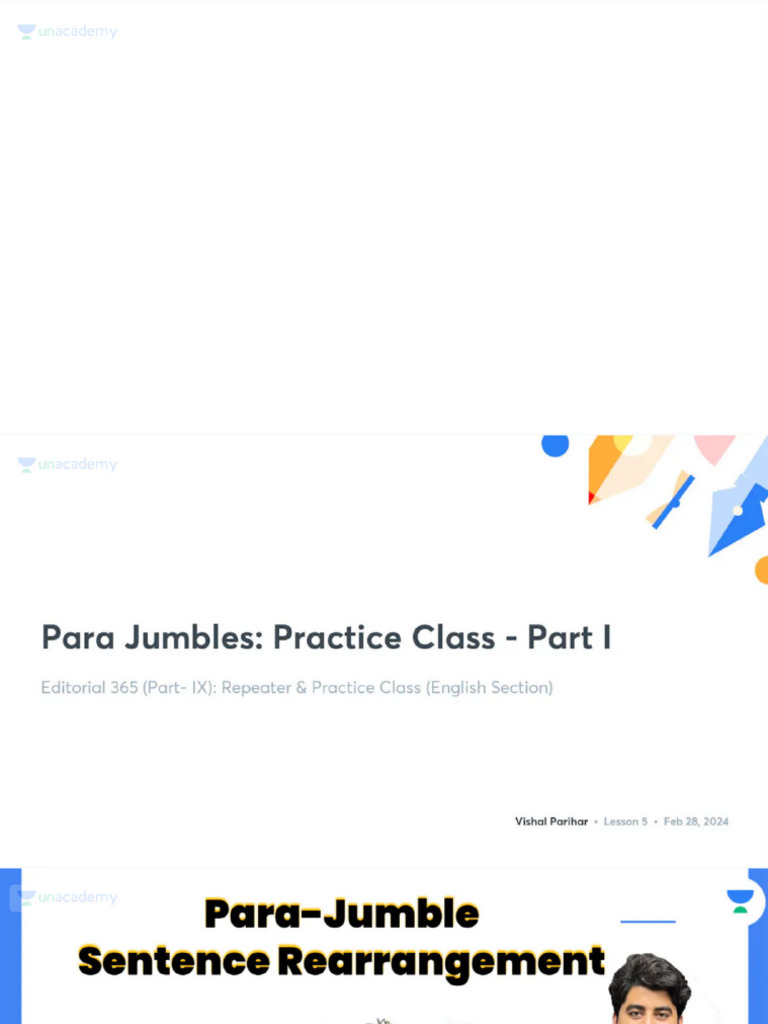 Para Jumbles Practice Class Part I With Anno | PDF