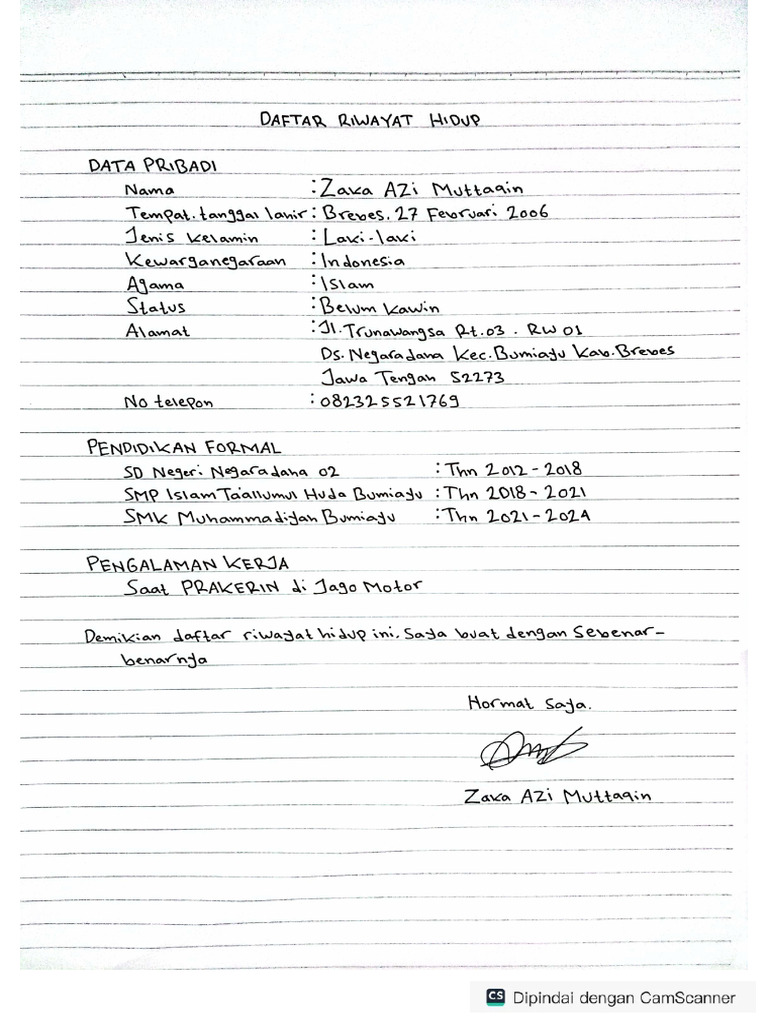 CV Tulisan Tangan | PDF