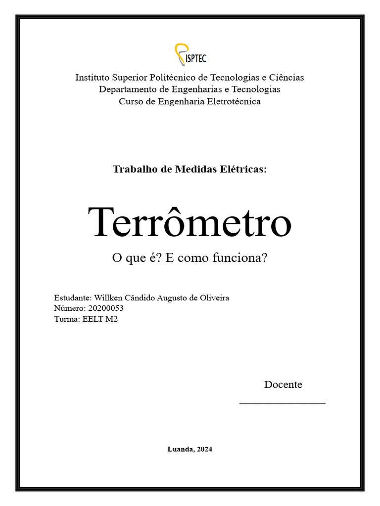 Como Funciona o Terrômetro? | PDF | Eletricidade | Resistência elétrica ...