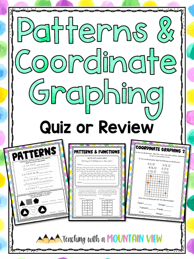 Patterns Coordinate Graphing Quiz Review | PDF | Shape