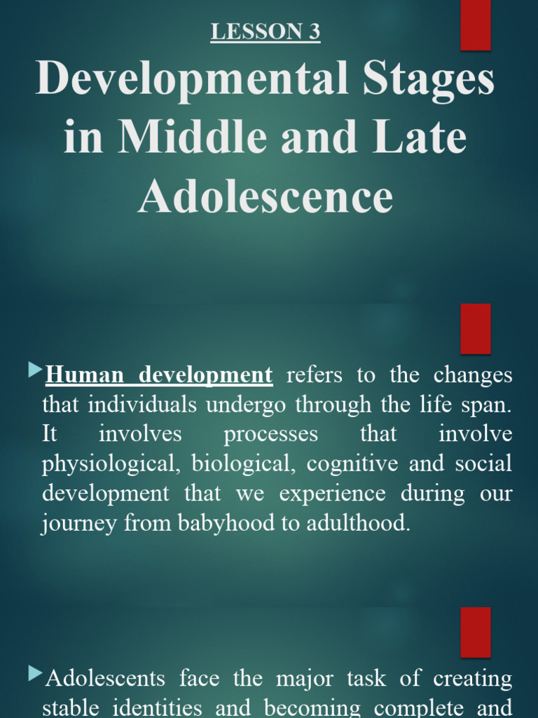 Lesson 3 - Perdev | PDF | Adolescence | Behavioural Sciences