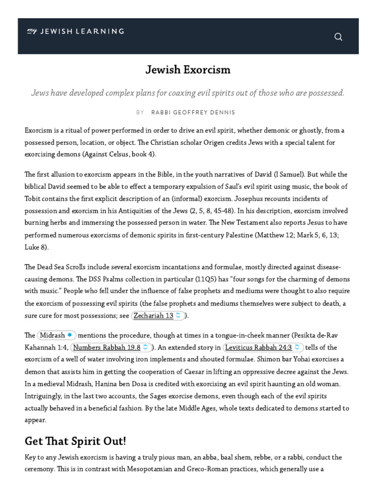 Jewish Exorcism Practices Explained | PDF | Exorcism | Demons