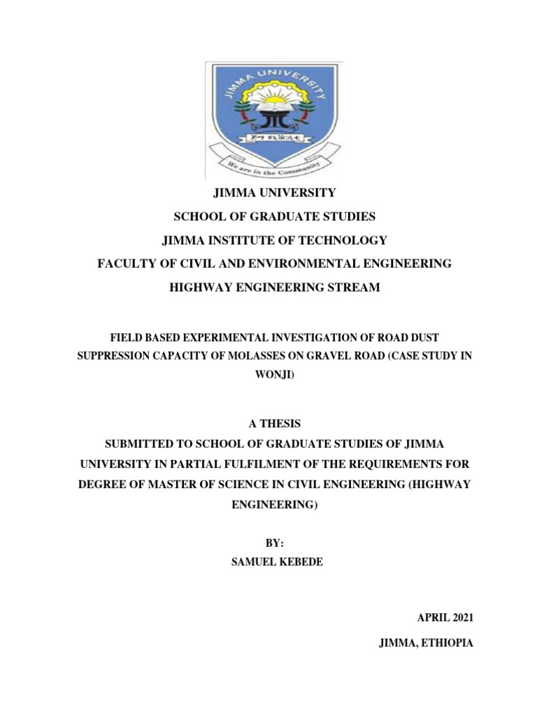 Final Research (Samuel Kebede) 3 | PDF | Road | Particulates