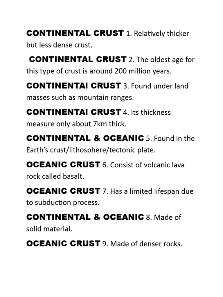 Continental Crust 1 | PDF | Crust (Geology) | Plate Tectonics