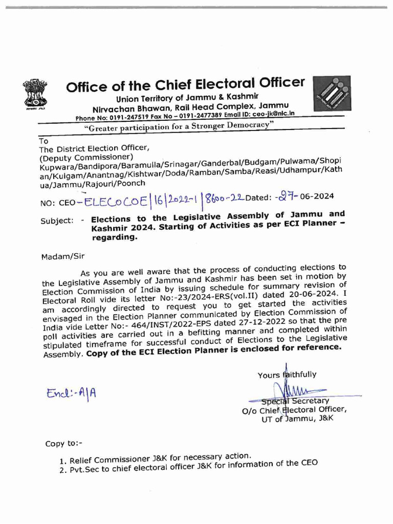 Election To JK Legislative Assembly | PDF