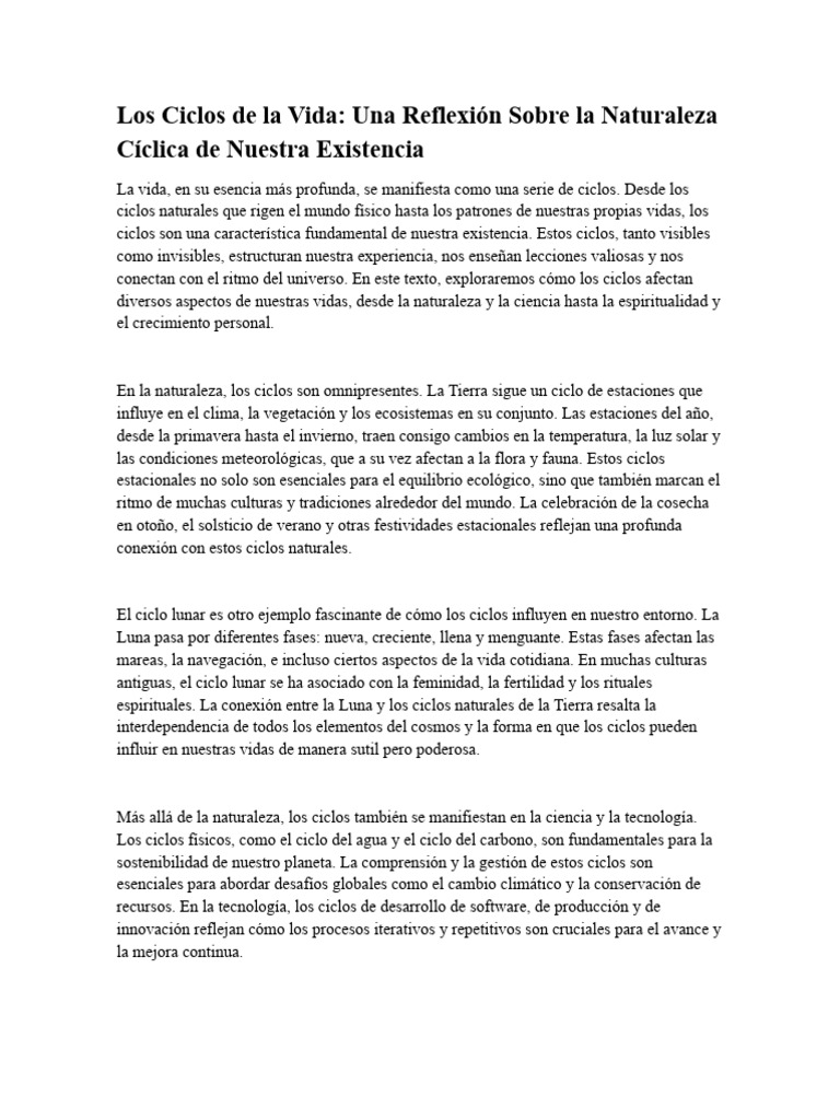 Los Ciclos de La Vida | PDF | Vida | Naturaleza