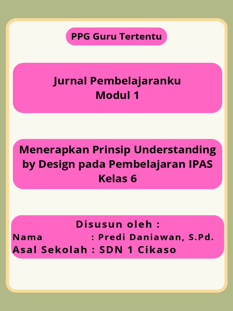 Jurnal Pembelajaranku Modul 1 Menerapkan Prinsip Understanding by Designe | PDF
