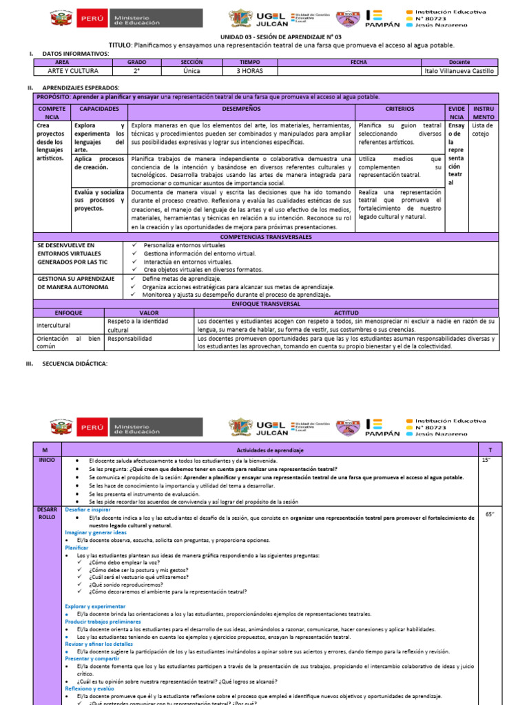 U4 - SESION2- 2DO | PDF | Aprendizaje | Evaluación