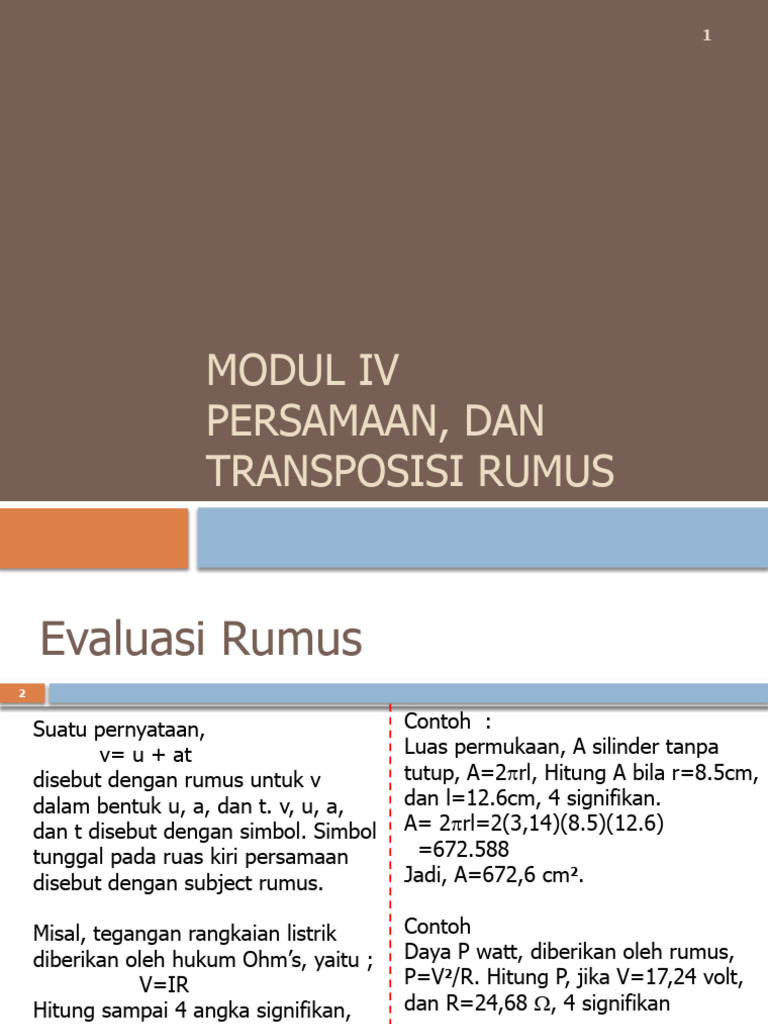 Modul 4 Persamaan Dan Trnasform Rumus | PDF