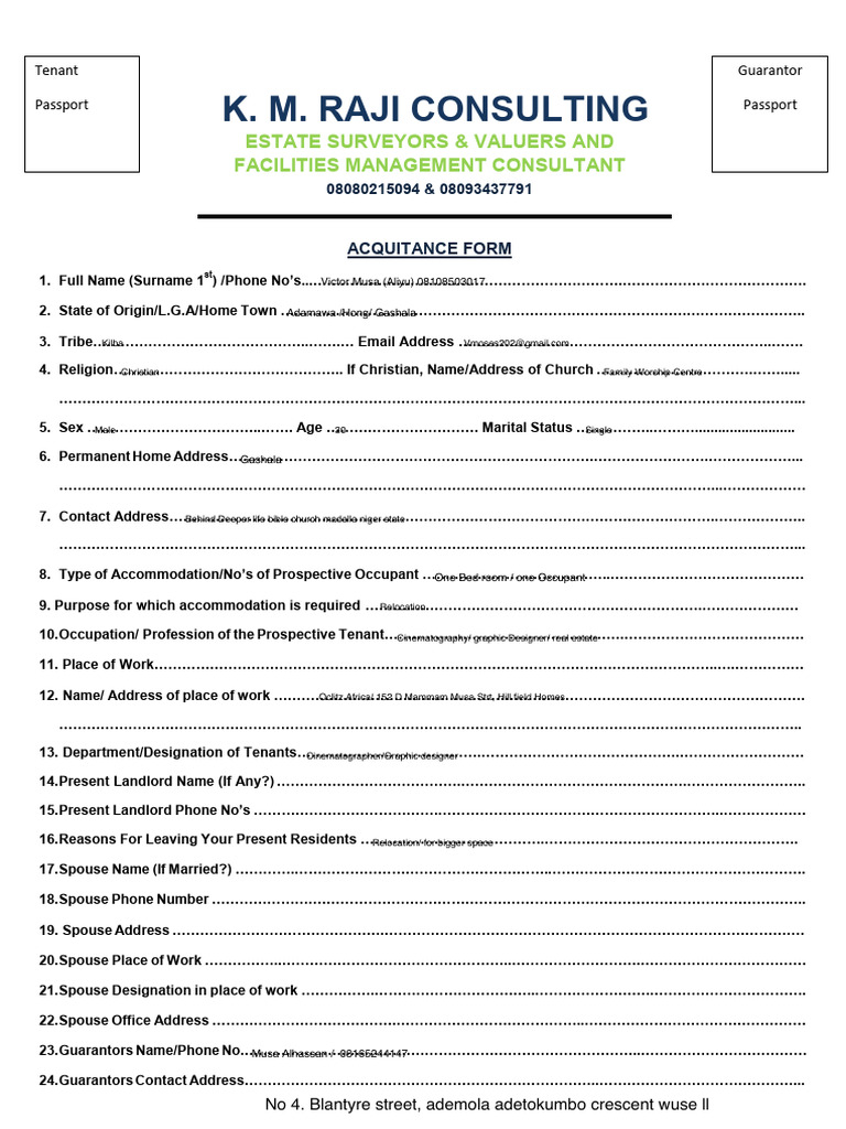 KMRC New Acquintance Form PDF | PDF | Private Law