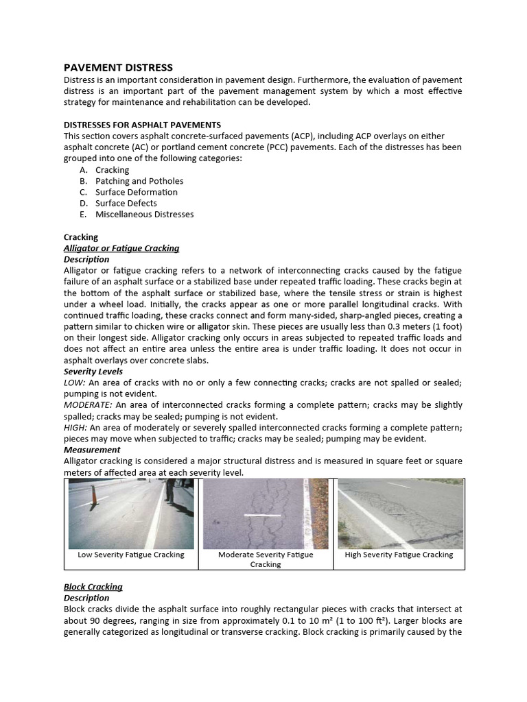 Pavement Distress Identification Manual | PDF | Road Surface ...