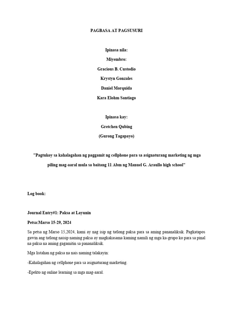 PAGBASA AT PAGS-WPS Office | PDF